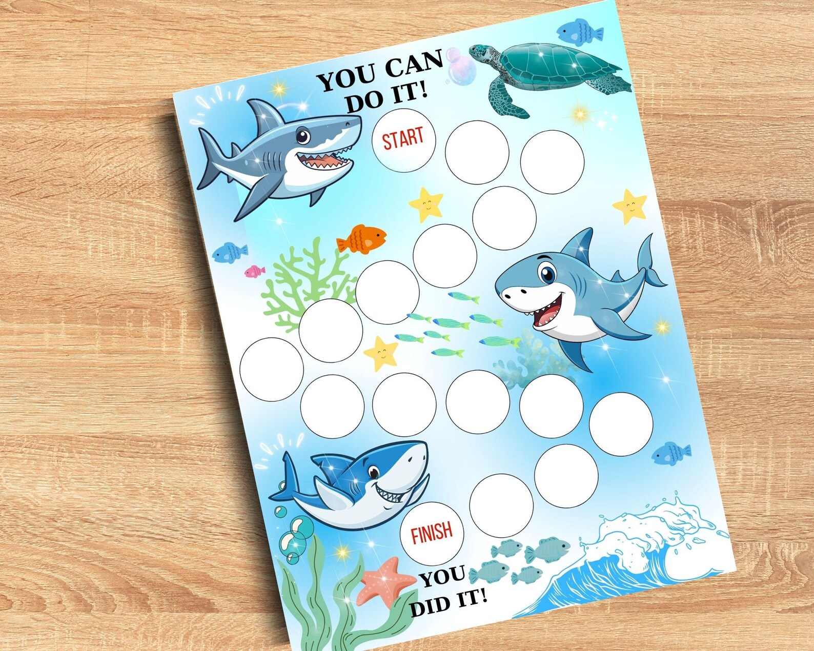 Shark Reward Chart: Ocean Theme Behavior - Potty Training Tracker for ...