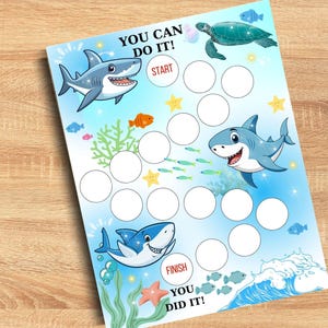Shark Reward Chart: Ocean Theme Behavior - Potty Training Tracker for ...