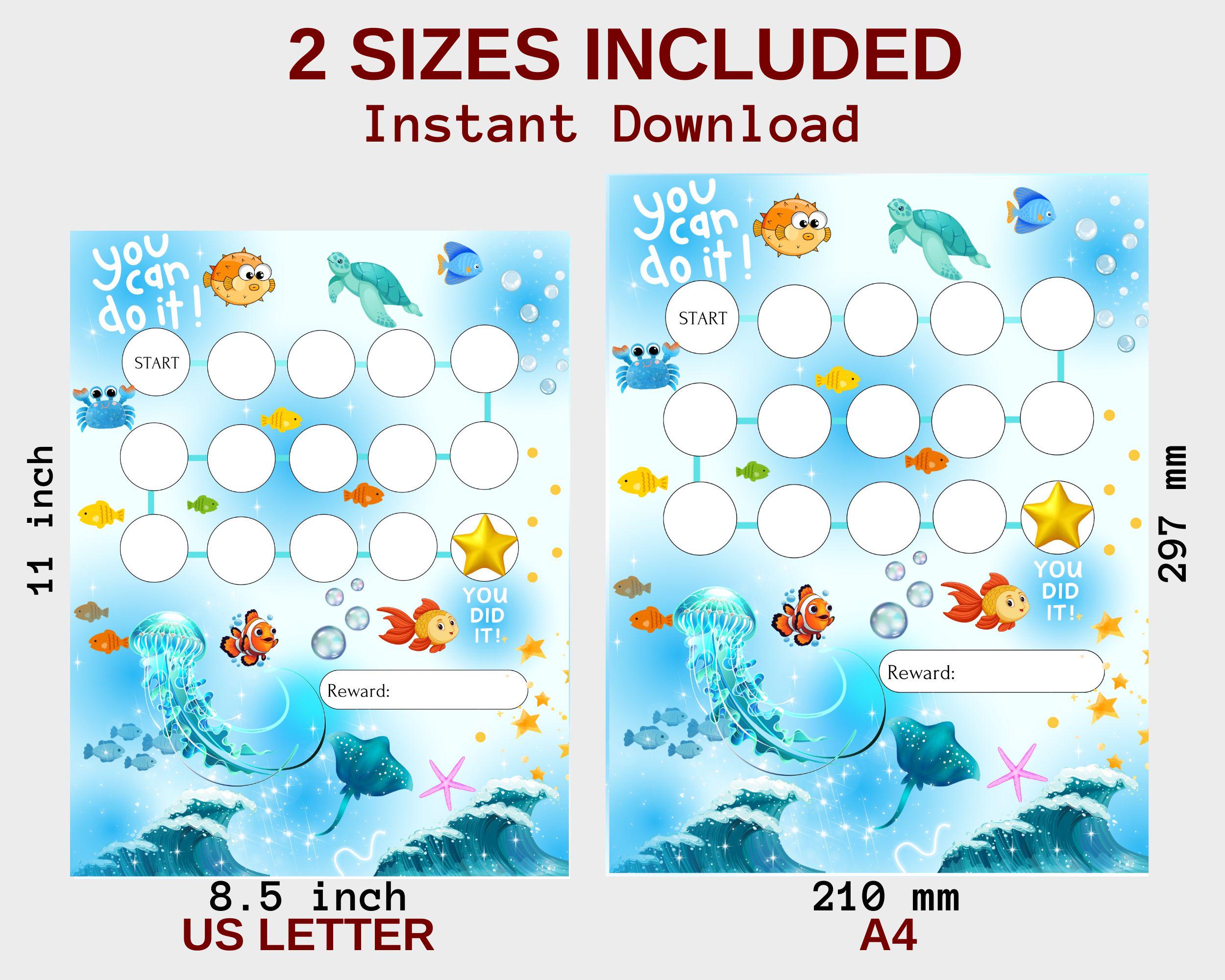 Ocean Reward Chart - Fish Reward Chart - Under the Sea Behavior Chart ...