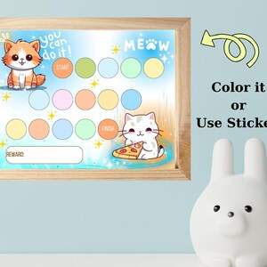 Cat Reward Chart – Printable Chore Chart for Kids | Toddler Behavior ...