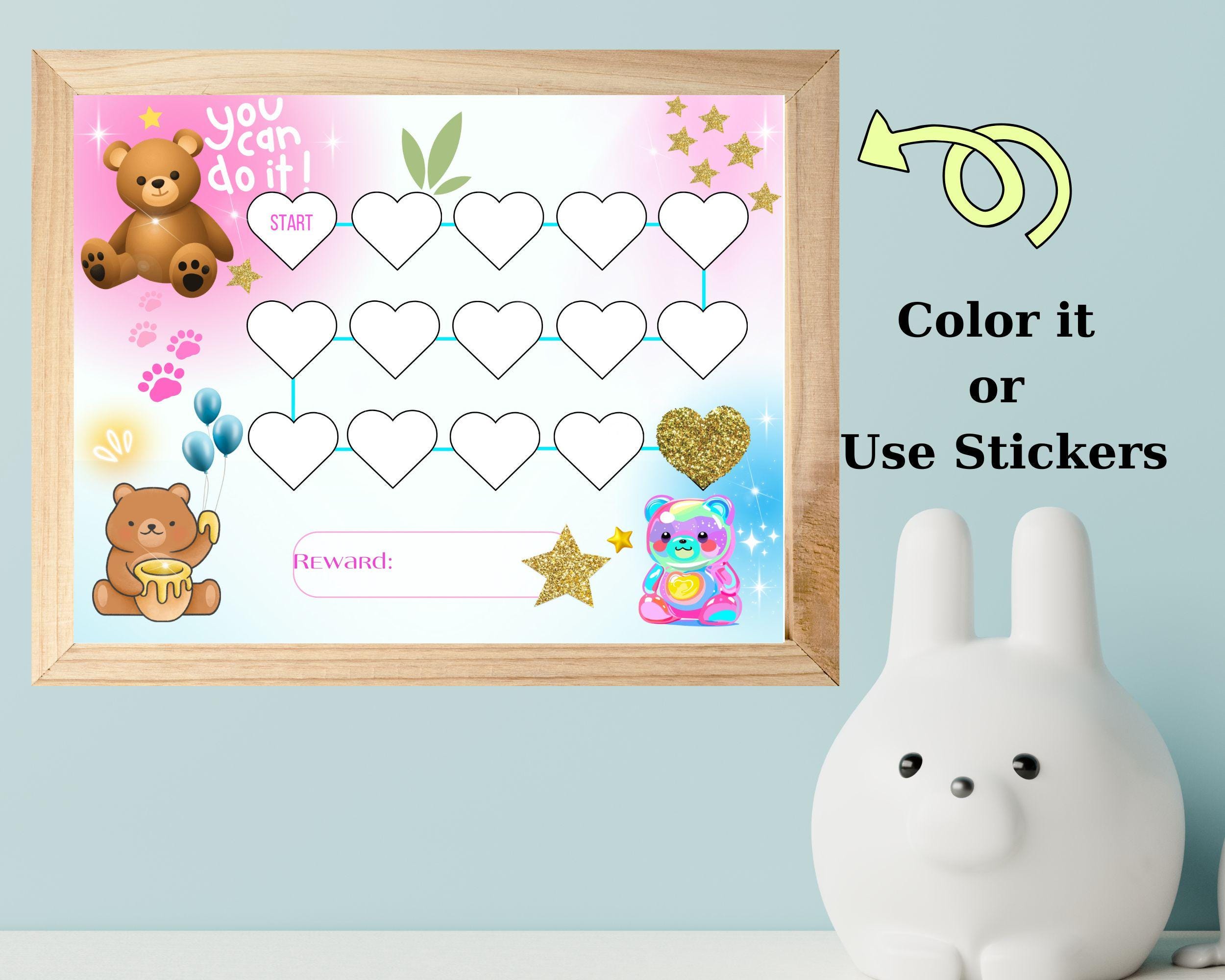 Bear Reward Chart - Printable Teddy Sticker Chart - Reward Chart ...