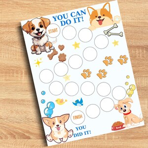 Printable Dog Reward Chart - Kids Reward Chart - Potty Training Chart ...