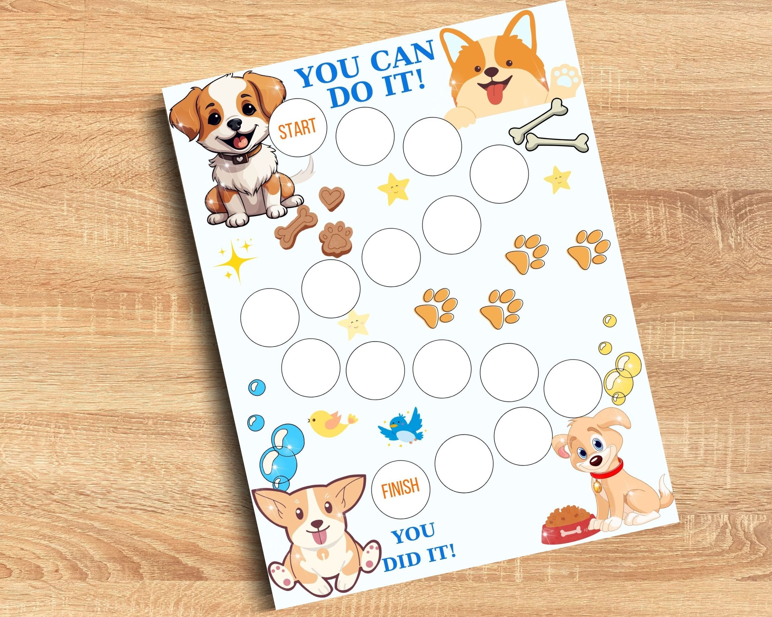 Printable Dog Reward Chart Kids Reward Chart Potty Training Chart ...