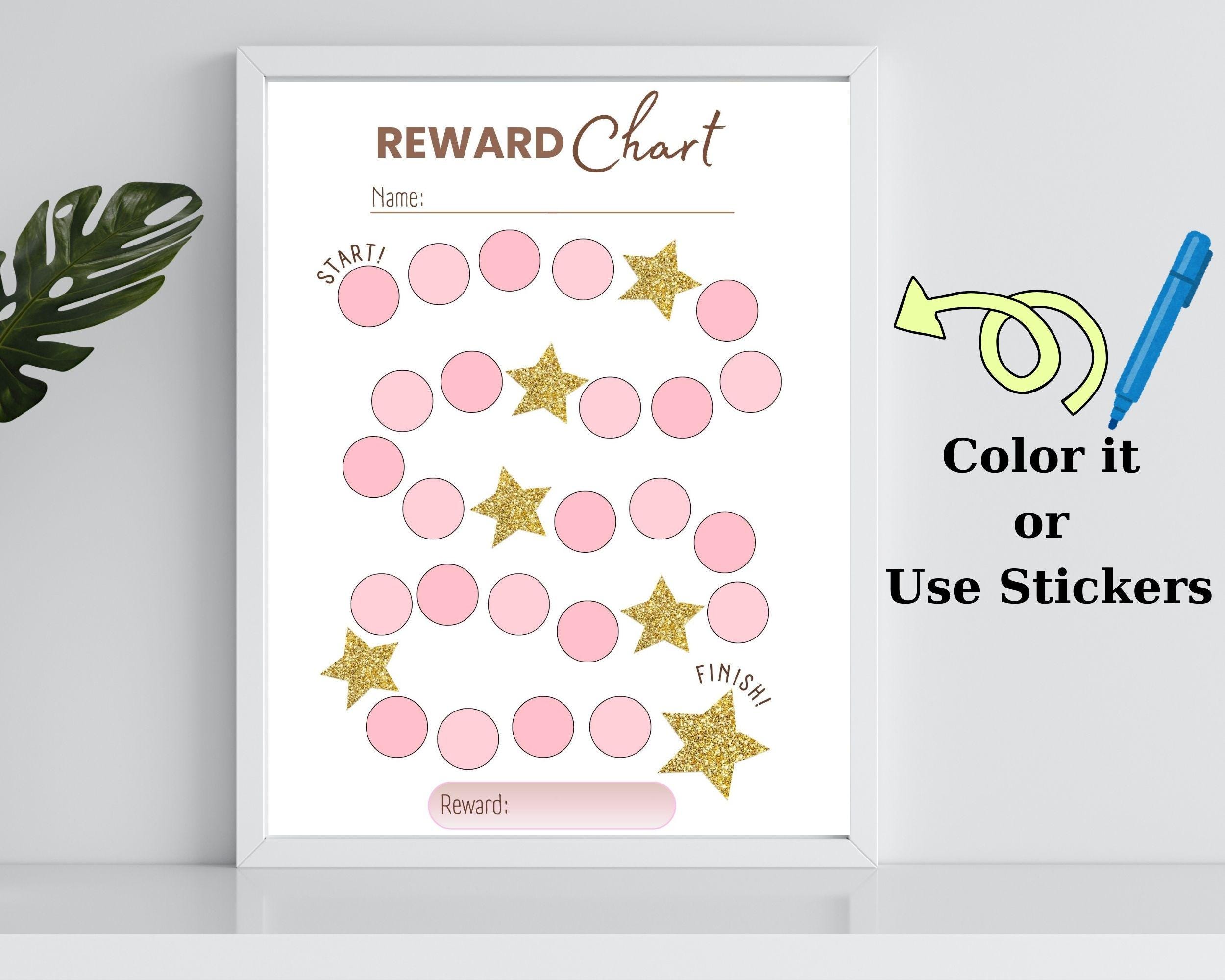 Printable Reward Chart Reward Chart for Girls Sticker Chart Toddler ...