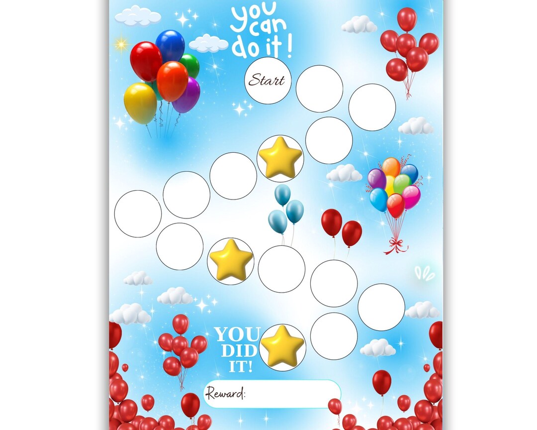 Balloon Reward Chart for Kids – Birthday Countdown & Printable ...