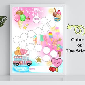 Ice Cream Reward Chart - Kids Behavior Chart - Potty Training Chart ...