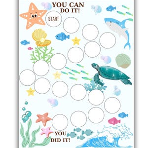 Printable Ocean Reward Chart Bundle: Under the Sea, Shark Potty ...