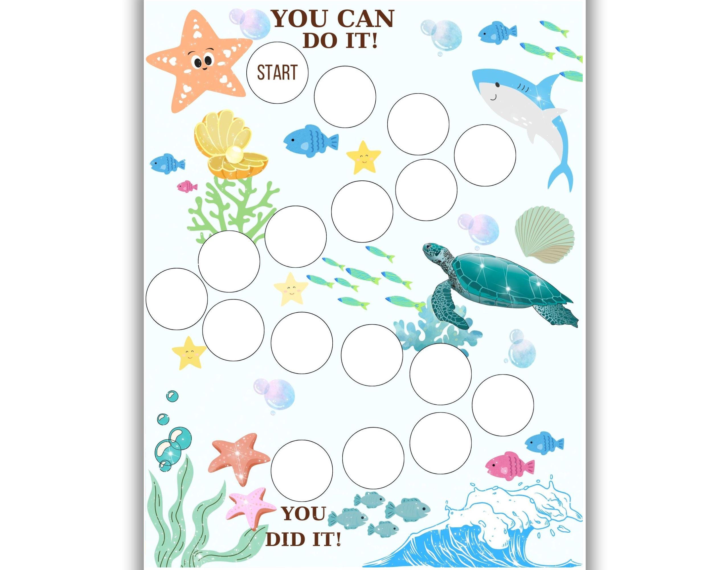 Printable Ocean Reward Chart Bundle: Under the Sea, Shark Potty ...
