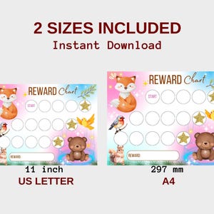 Woodland Animals Reward Chart - Printable Forest Sticker Chart - Fox ...