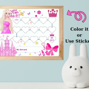 Barbie Reward Chart Girls Princess Reward Chart Potty Training Chart ...
