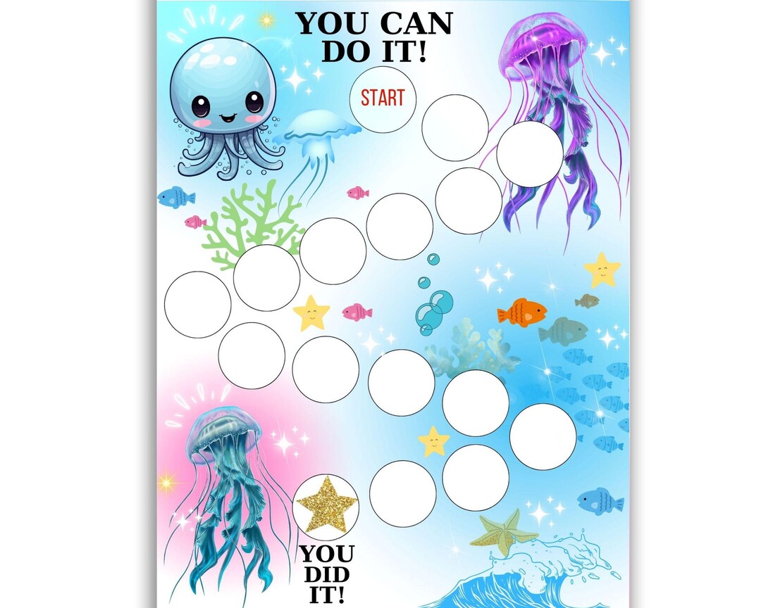Ocean Reward Chart for Kids – Under the Sea Behavior & Potty Training ...