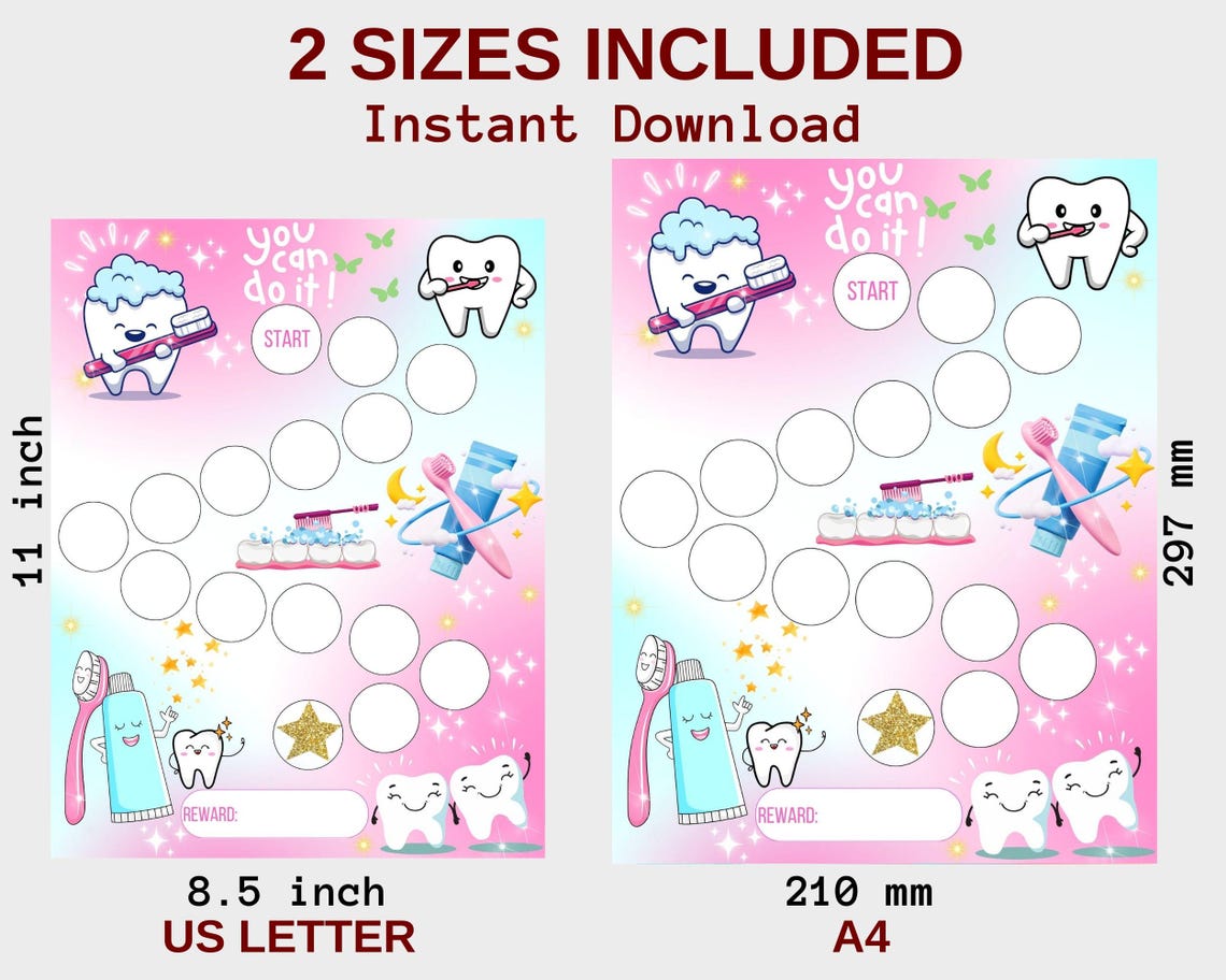 Teeth Brushing Reward Chart - Tooth Brushing Reward Chart - Sticker ...