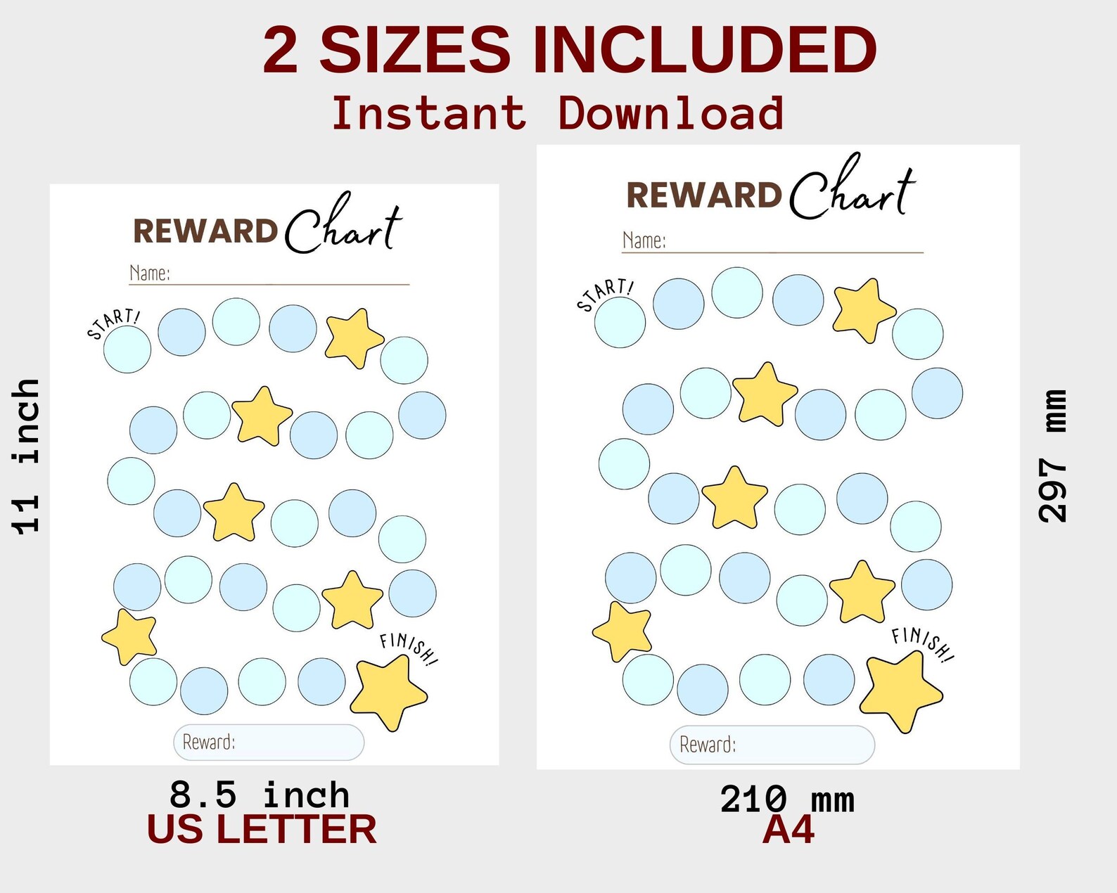 Printable Reward Chart Boys Reward Chart Toddler Reward Chart Potty ...