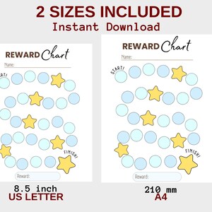 Printable Reward Chart Boys Reward Chart Toddler Reward Chart Potty ...