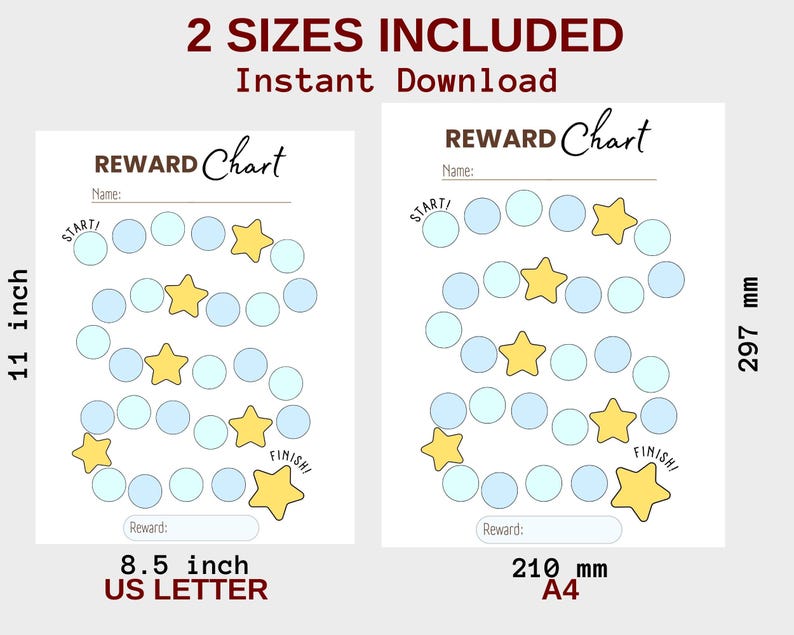 Printable Reward Chart Boys Reward Chart Toddler Reward Chart Potty ...