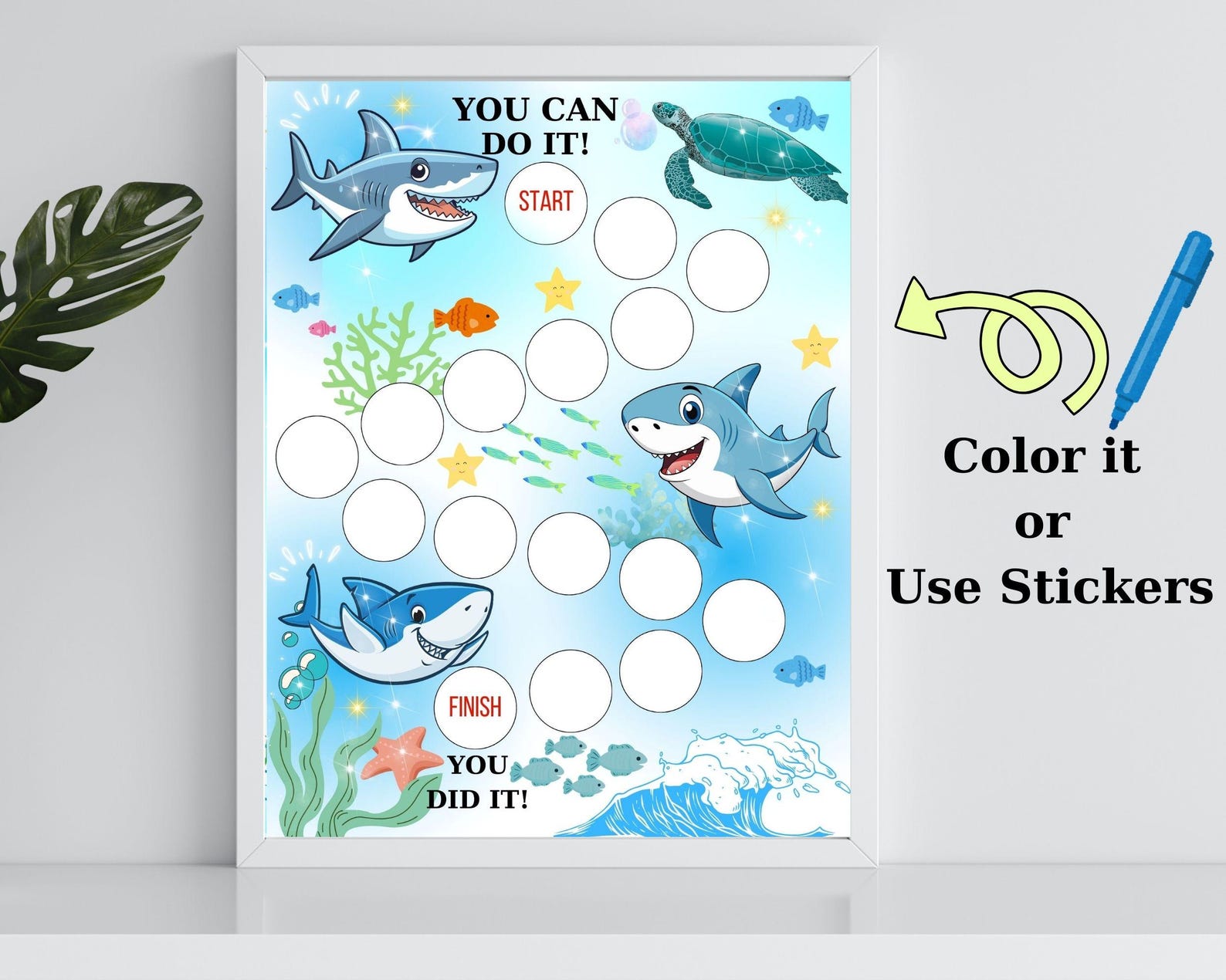 Shark Reward Chart: Ocean Theme Behavior - Potty Training Tracker for ...
