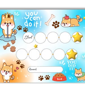 Dog Reward Chart for Kids-dogs – Printable Behavior Tracker | Puppy ...