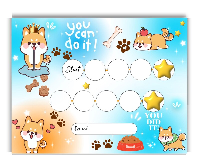 Dog Reward Chart for Kids-dogs – Printable Behavior Tracker | Puppy ...