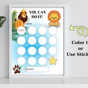 Lion Reward Chart for Kids - Reading Chart - Toddler Reward Chart ...
