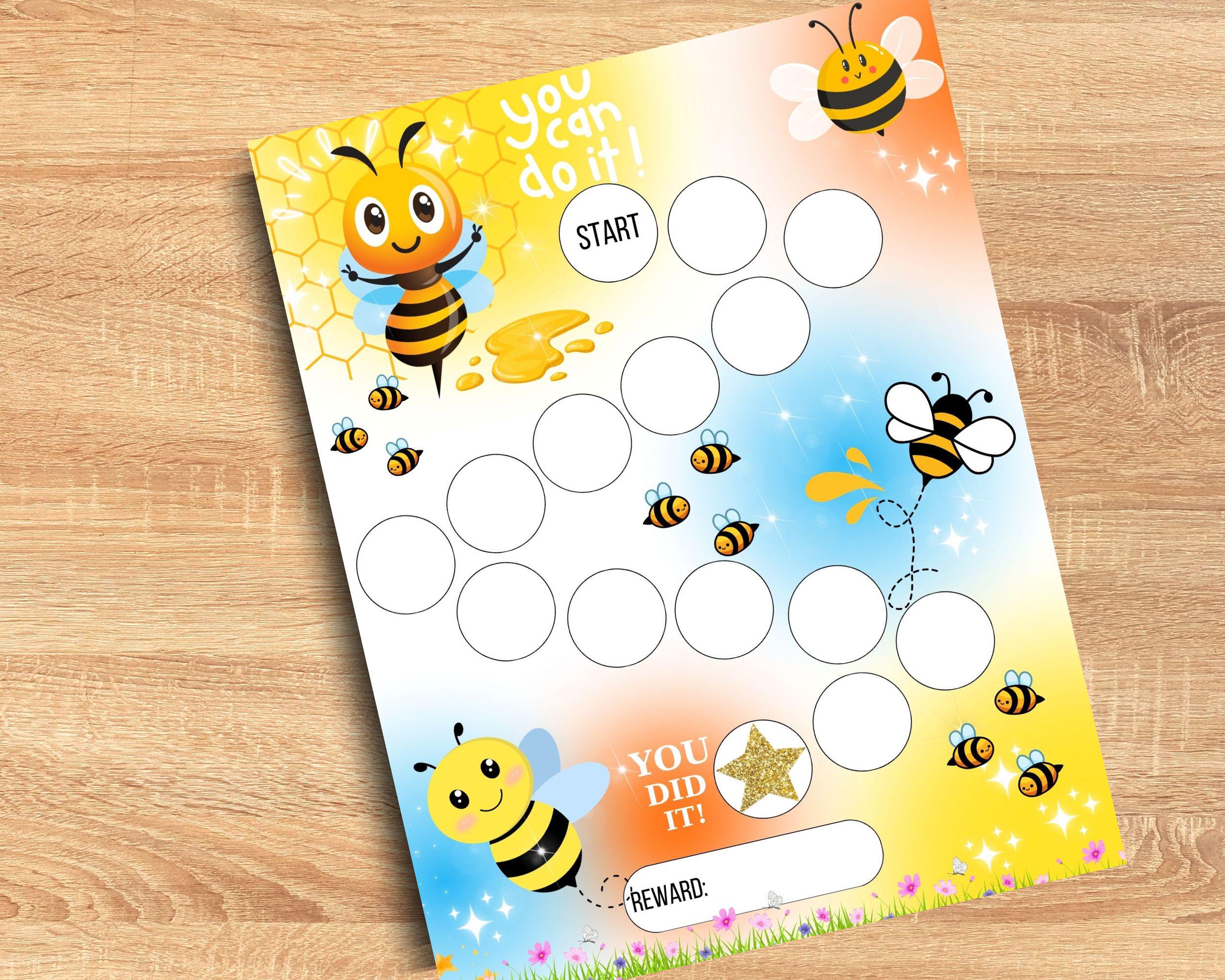 Bee Reward Chart for Kids – Printable Chore, Behavior & Potty Training ...