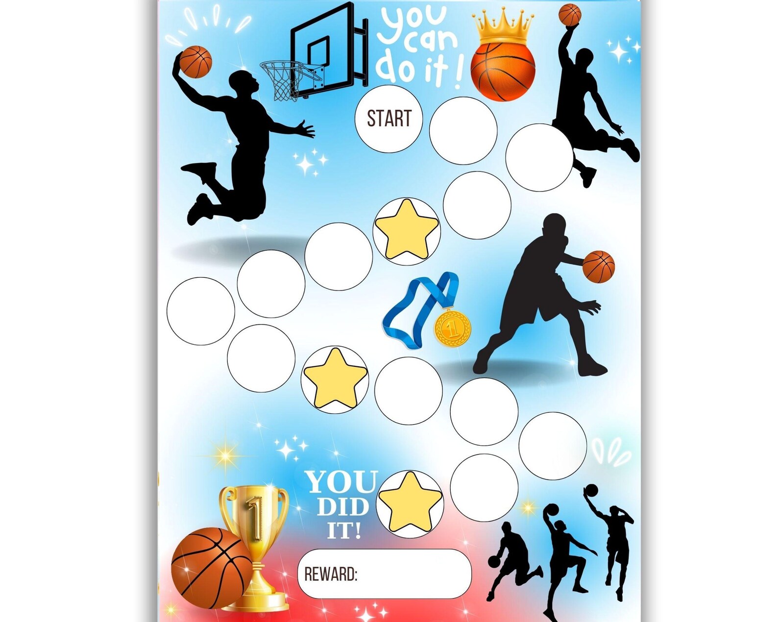 Basketbol Reward Chart Boys Behavior Chart Chore Chart Sleeping Chart ...