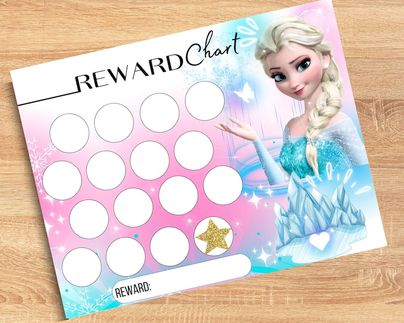 Frozen Reward Chart Elsa Reward Chart girls Princess Reward Chart Potty ...