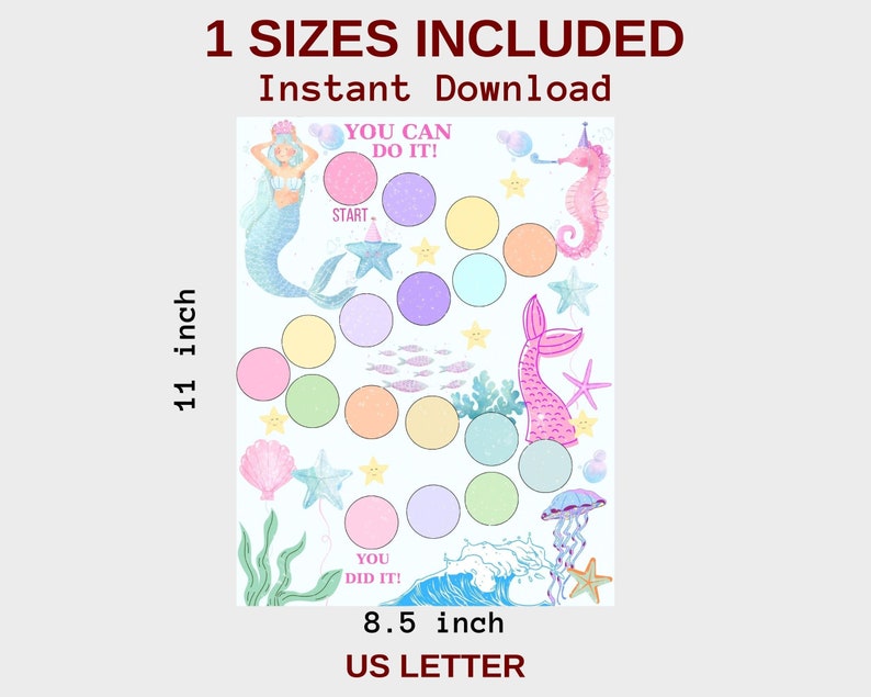 Reward Chart Bundle Printable Mermaid Reward Chart Ocean Reward Chart Under the Sea Chart Girls ...