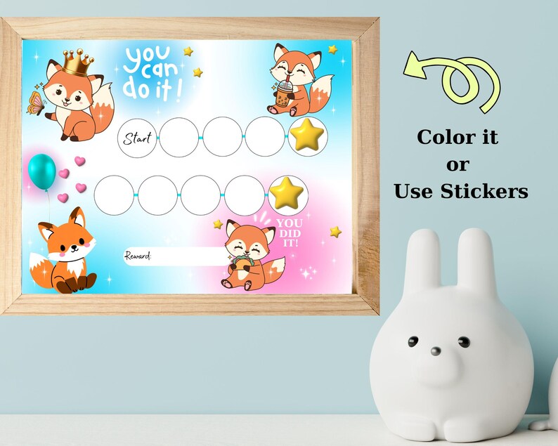Cute Fox Reward Chart for Kids | Woodland Animal Behavior Chart ...