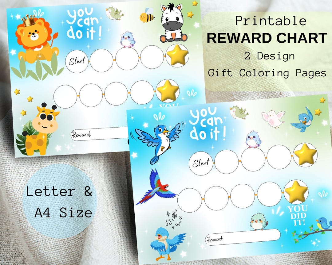 Bird - Baby Animal Reward Charts for Kids – Printable Sticker Charts ...