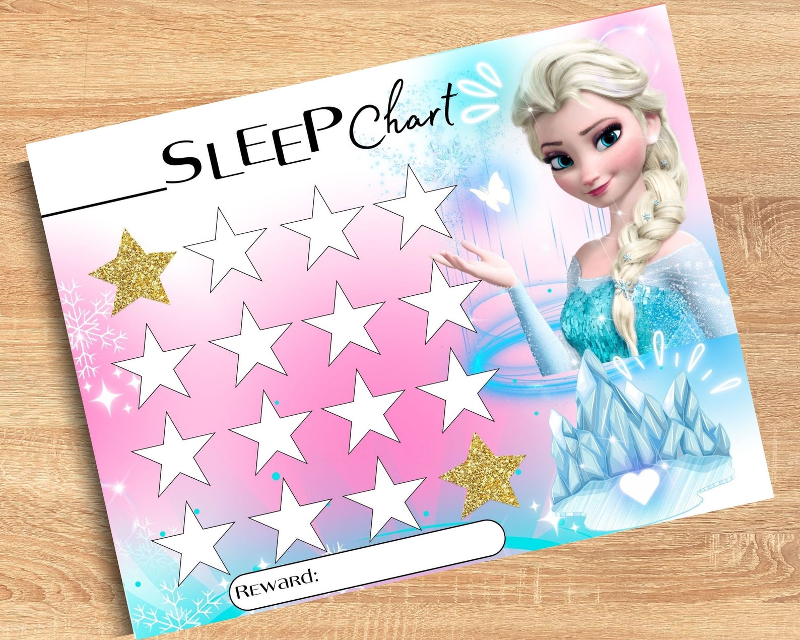 Elsa Sleep Reward Chart - Frozen Sleeping Chart Printable - Toddler ...