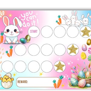 Easter Bunny Reward Chart - Bunny Sticker Chart - Chore Chart - Girls ...