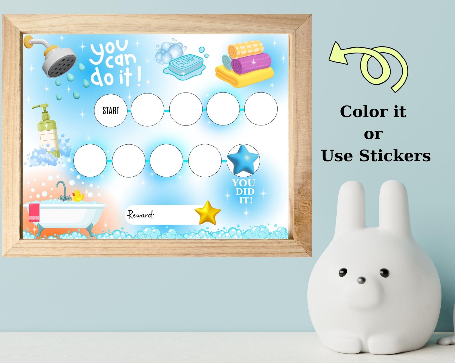 Shower Routine Reward Chart - Hygiene Chart for Kids - Reward Chart ...