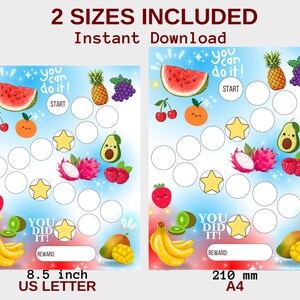 Fruit Reward Chart for Kids - Veggies Sticker Chart - Healty Eating ...