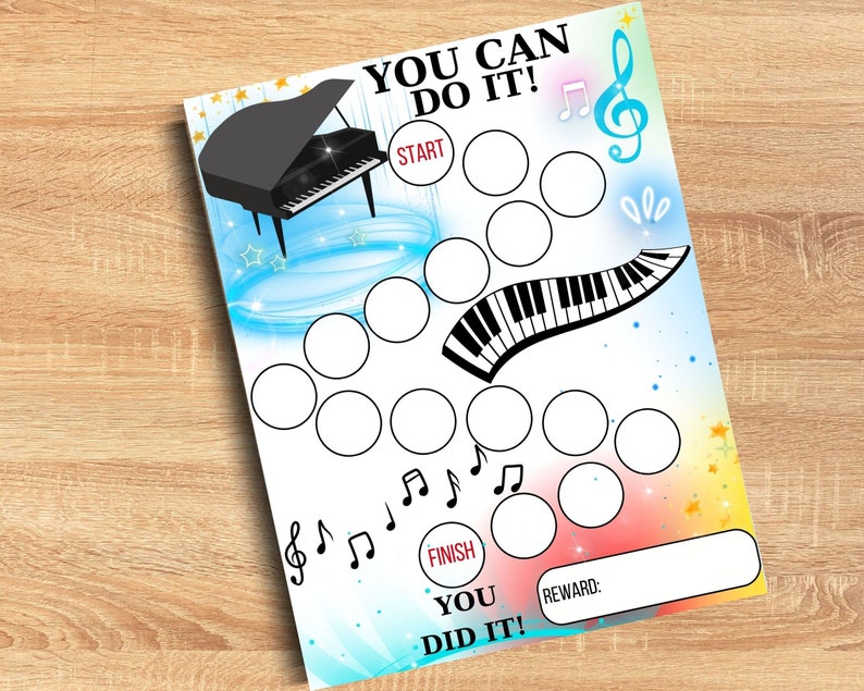Piano-themed Reward Chart for Kids – Printable Music Practice ...