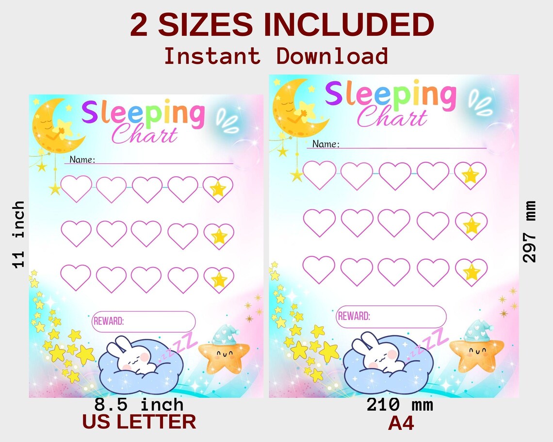 Printable Sleep Routine Reward Chart: Bedtime Tracker for Toddlers (A4 ...