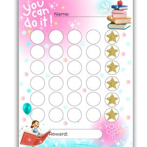 Reading Reward Chart for Kids – Printable Reading Tracker for Boys and ...