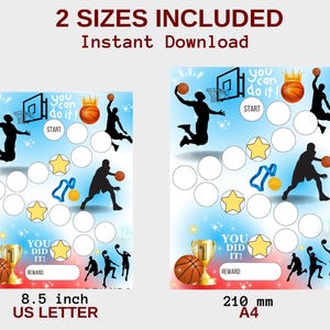 Basketbol Reward Chart Boys Behavior Chart Chore Chart Sleeping Chart ...