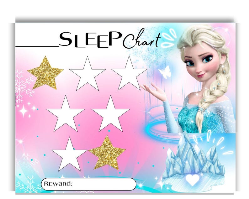 Elsa Sleep Reward Chart for Kids – Frozen Bedtime Routine Tracker ...