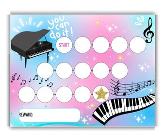 Printable Piano Reward Chart, Music Reward Chart, Piano Practice Chart ...