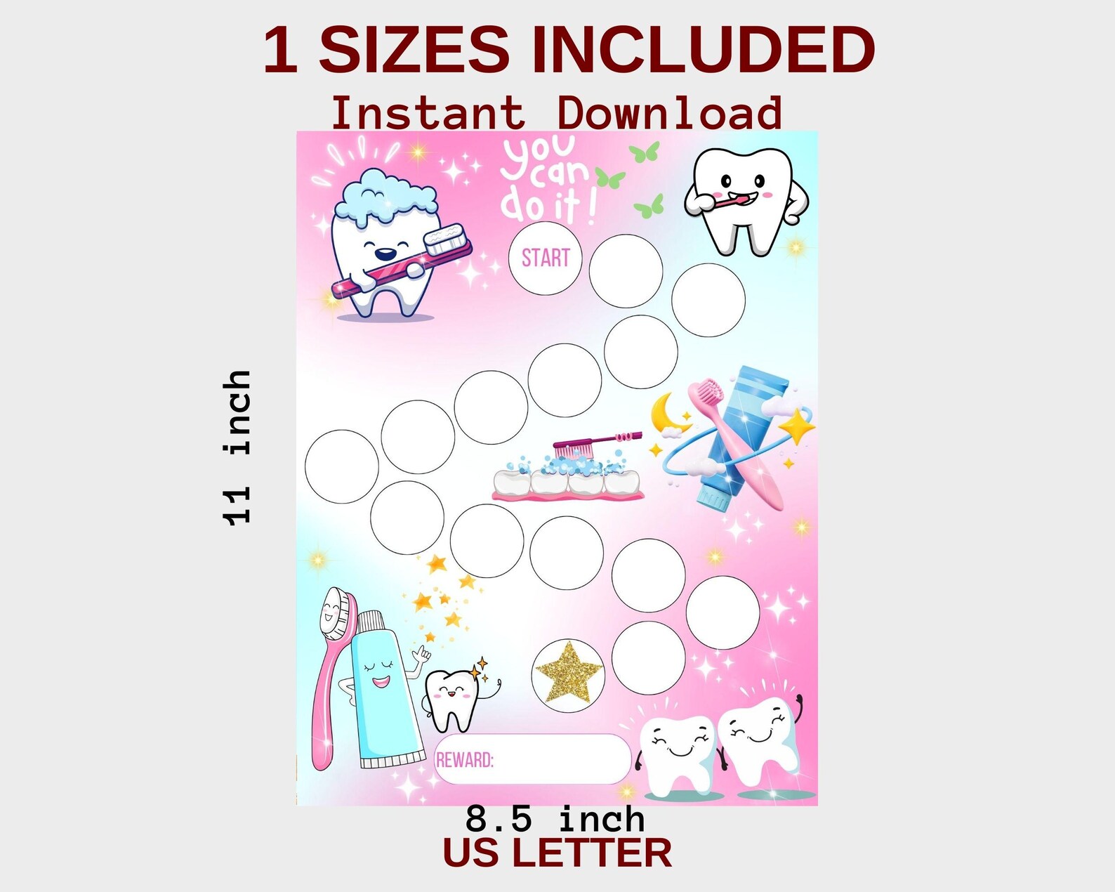 Teeth Brushing Reward Chart Tooth Brushing Reward Chart Sticker Chart ...