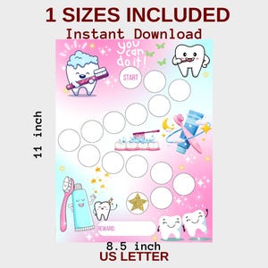 Teeth Brushing Reward Chart Tooth Brushing Reward Chart Sticker Chart ...