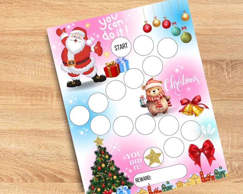 Christmas Reward Chart for Kids - Holiday Reward Chart - Snowman ...