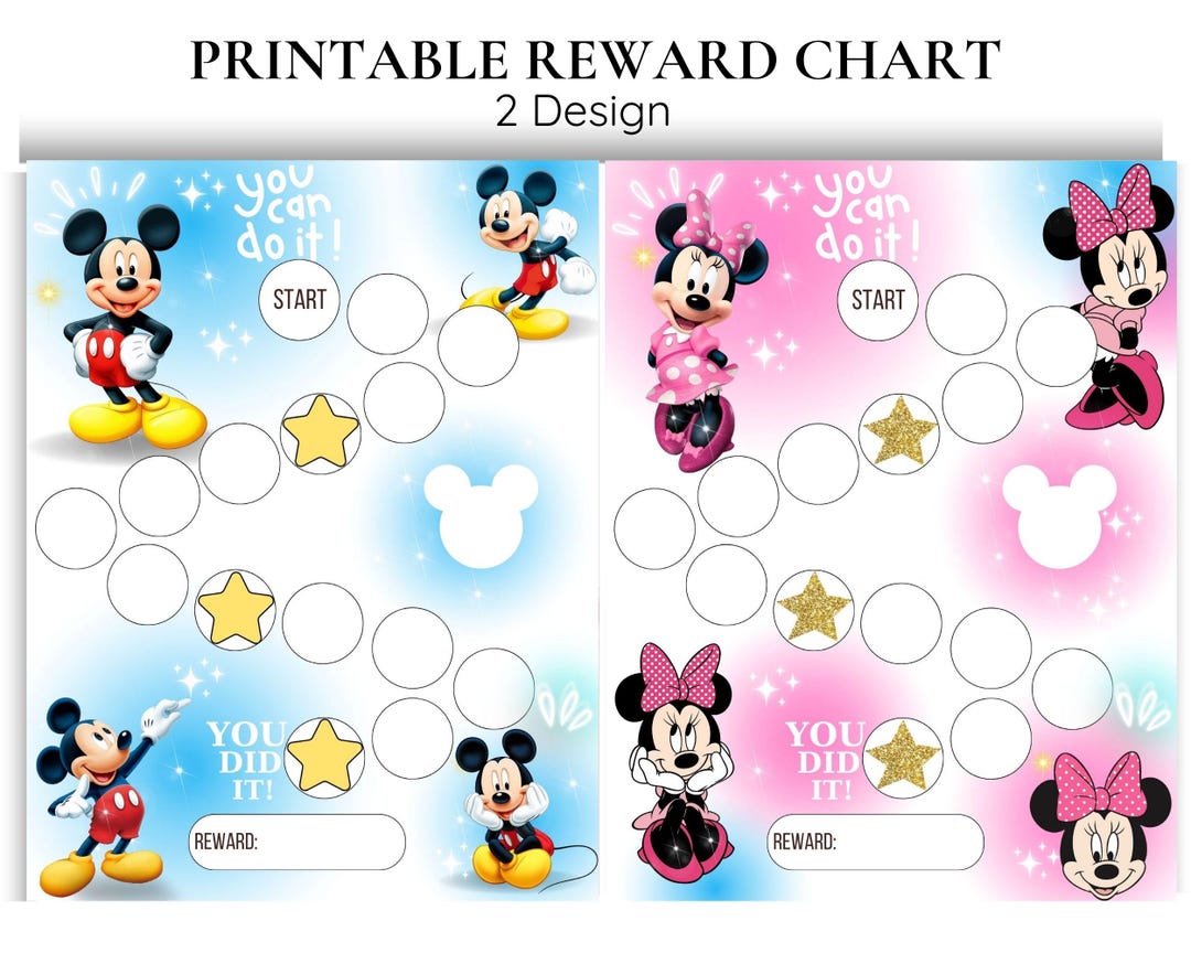 Minnie & Mickey Reward Chart Bundle | Printable Behavior Chart for Kids ...