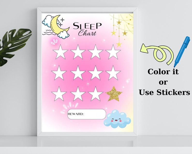 Kids Sleeping Chart Printable Sleep Tracker Reward Chart Sleep Chart ...