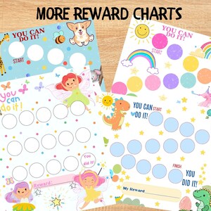 Girls Princess Reward Chart - Potty Training Chart - Chore Chart ...
