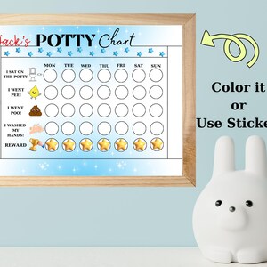 Potty Training Chart for Kids - Potty Chart for Boys - Toilet Training ...