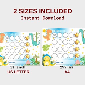 Dinosaur Reward Chart Potty Training Chart Chore Chart Boys Behavior ...