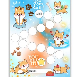 Dog Reward Chart for Kids-dogs – Printable Behavior Tracker | Puppy ...