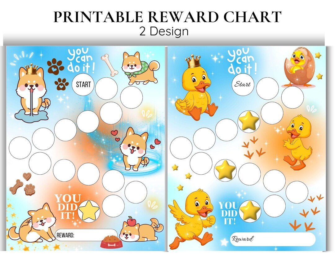Dog - Duck Reward Charts for Kids – Printable Animal-themed Behavior ...
