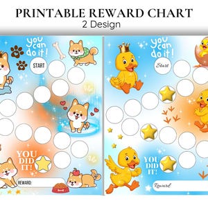 Dog - Duck Reward Charts for Kids – Printable Animal-themed Behavior ...